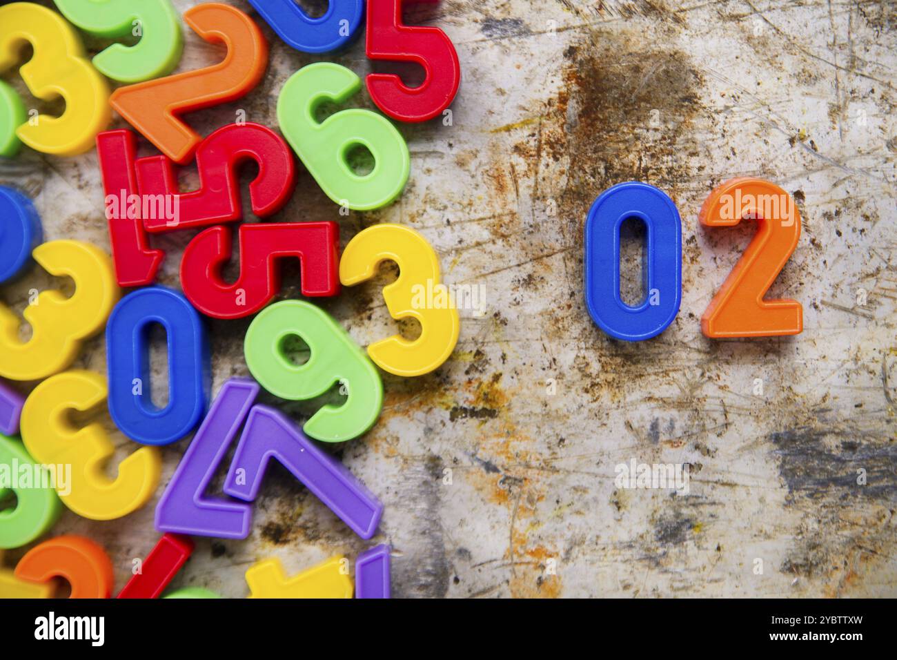 Number blocks magnetized to play for children with background Stock ...