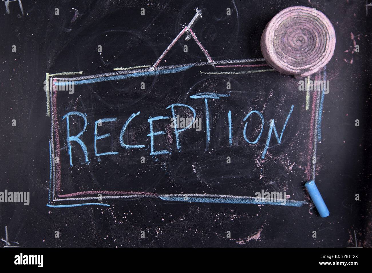 Graphical representation of written receipt, performed with chalk on ...