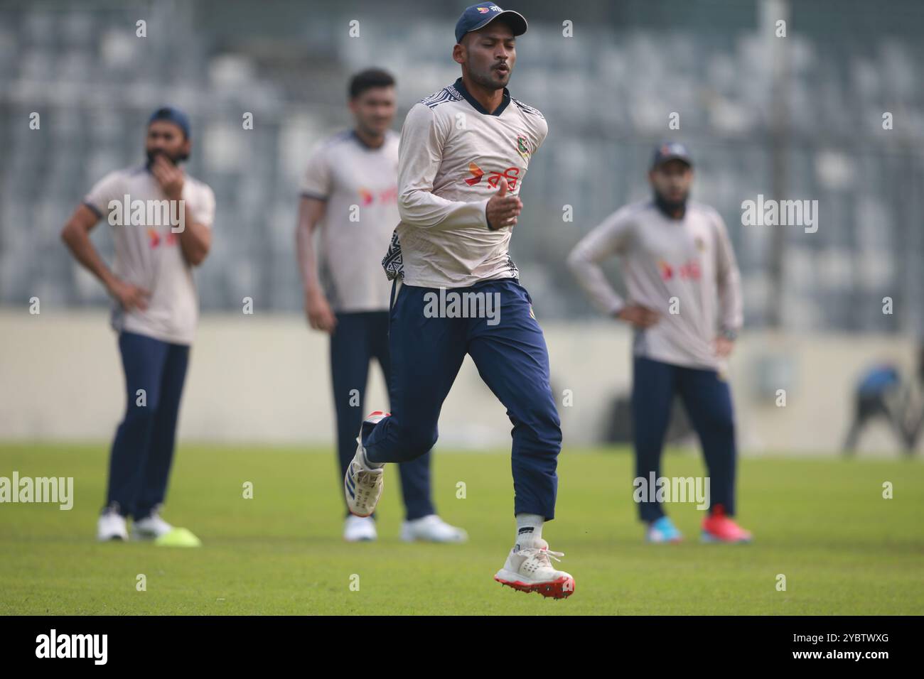 Bangladesh team attends practice session at the Sher-e-Bangla National Cricket Stadium (SBNCS ...