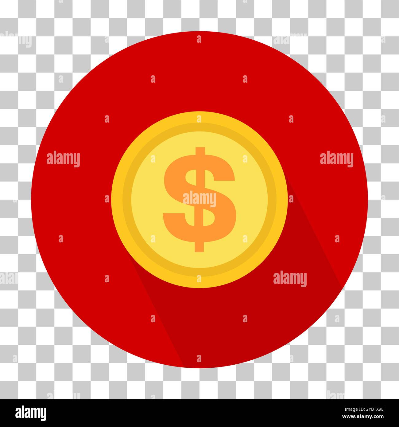 Dollar paper money icon, symbol on color background. Vector isolated ...