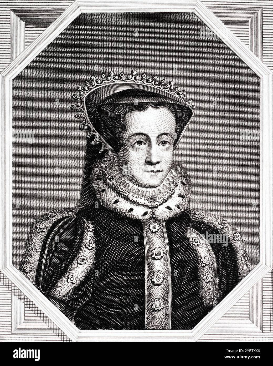 Queen Mary I of England (1516-1558), from an engraving c. 1803 Stock ...