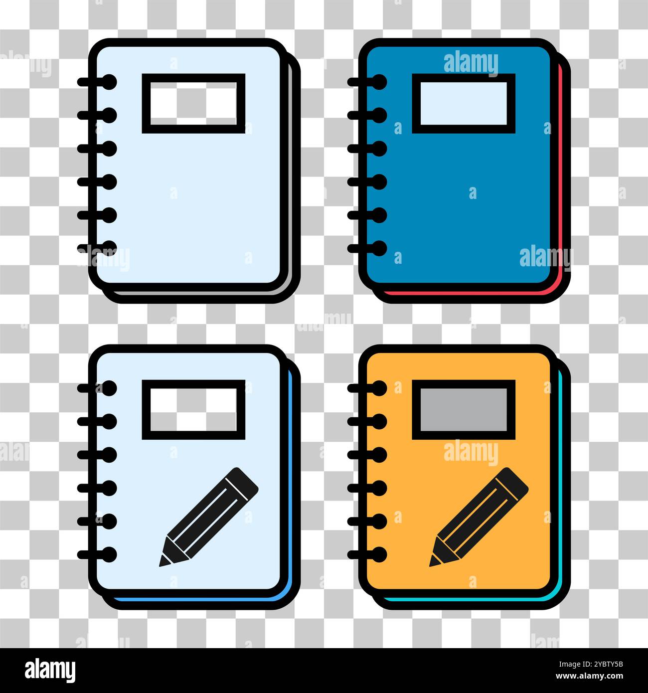 Set of Spiral notebook icon, paper blank page symbol, note web vector ...