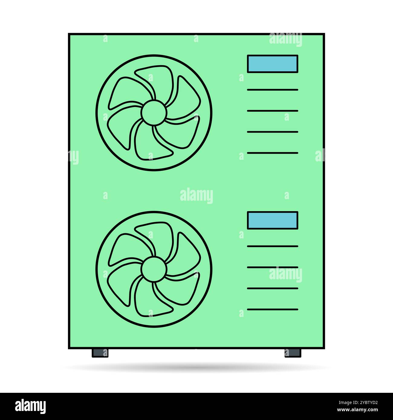 Heat pump air source shadow icon, cooling electric system machine, cool ...