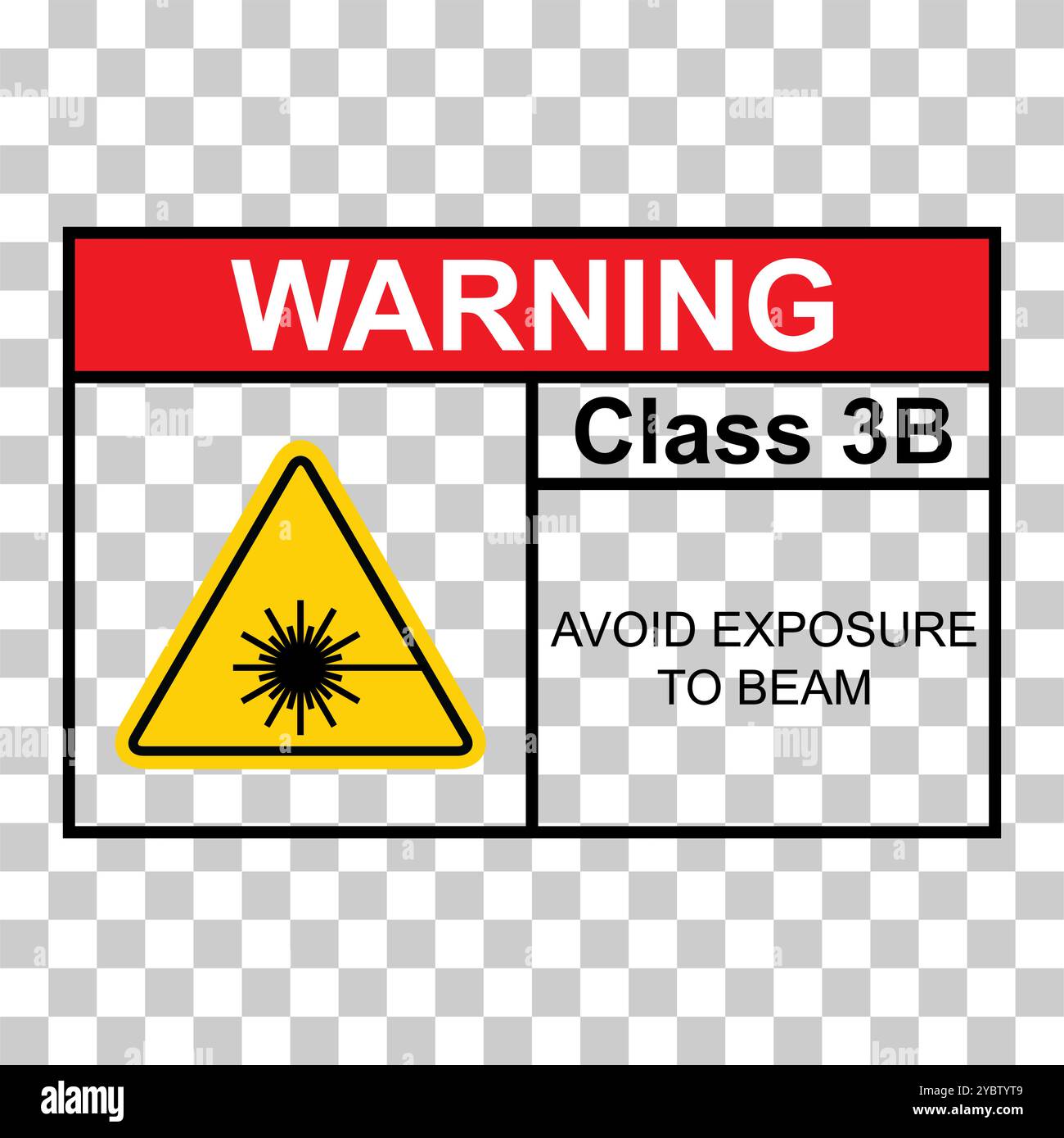 Laser radiation danger class 3B label icon, safety information symbol ...