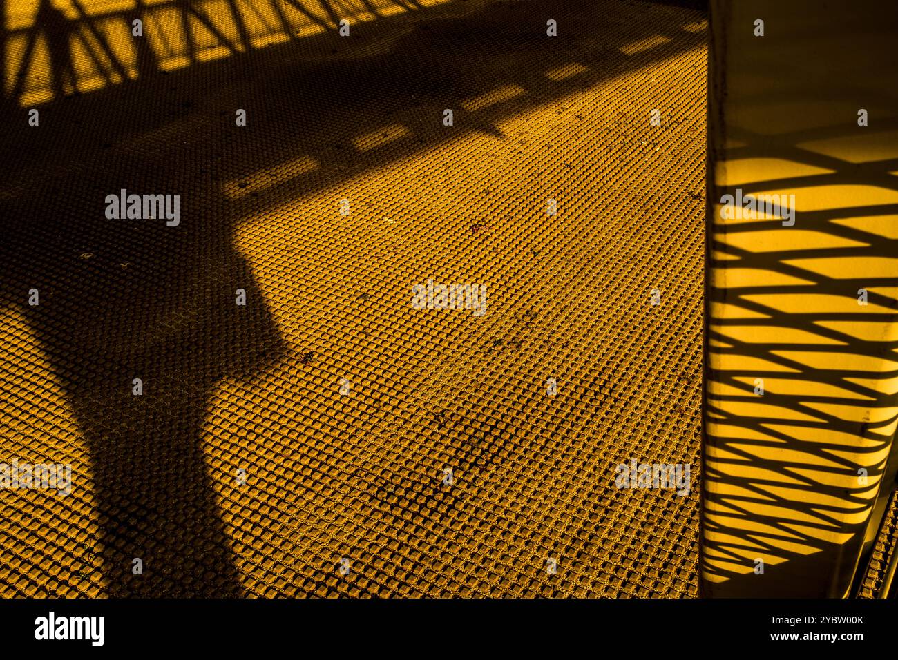 The ground in Gothenburg is adorned with shadows from a nearby bridge ...