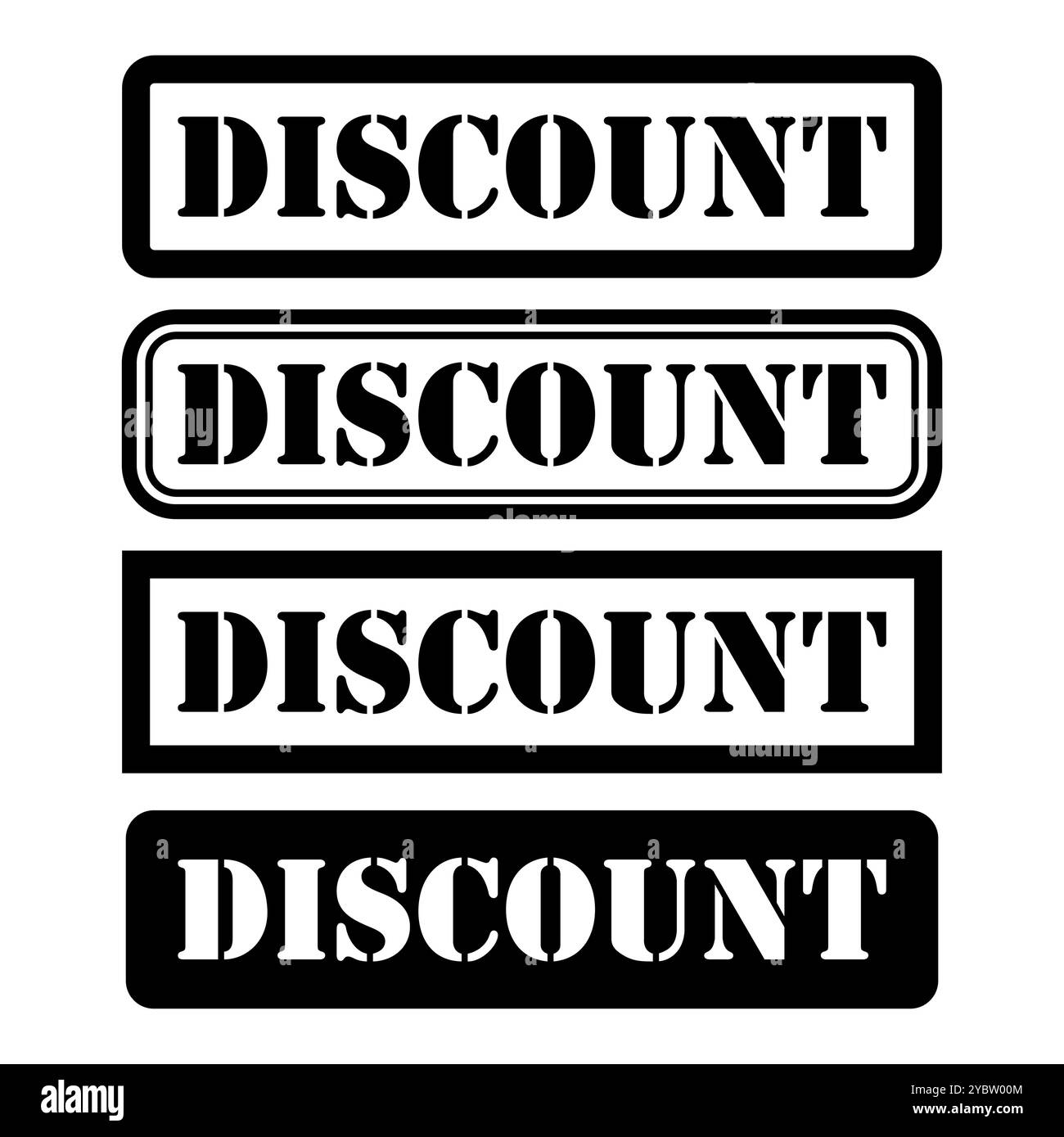 Set of Discount stamp symbol, label sticker sign button, text banner ...