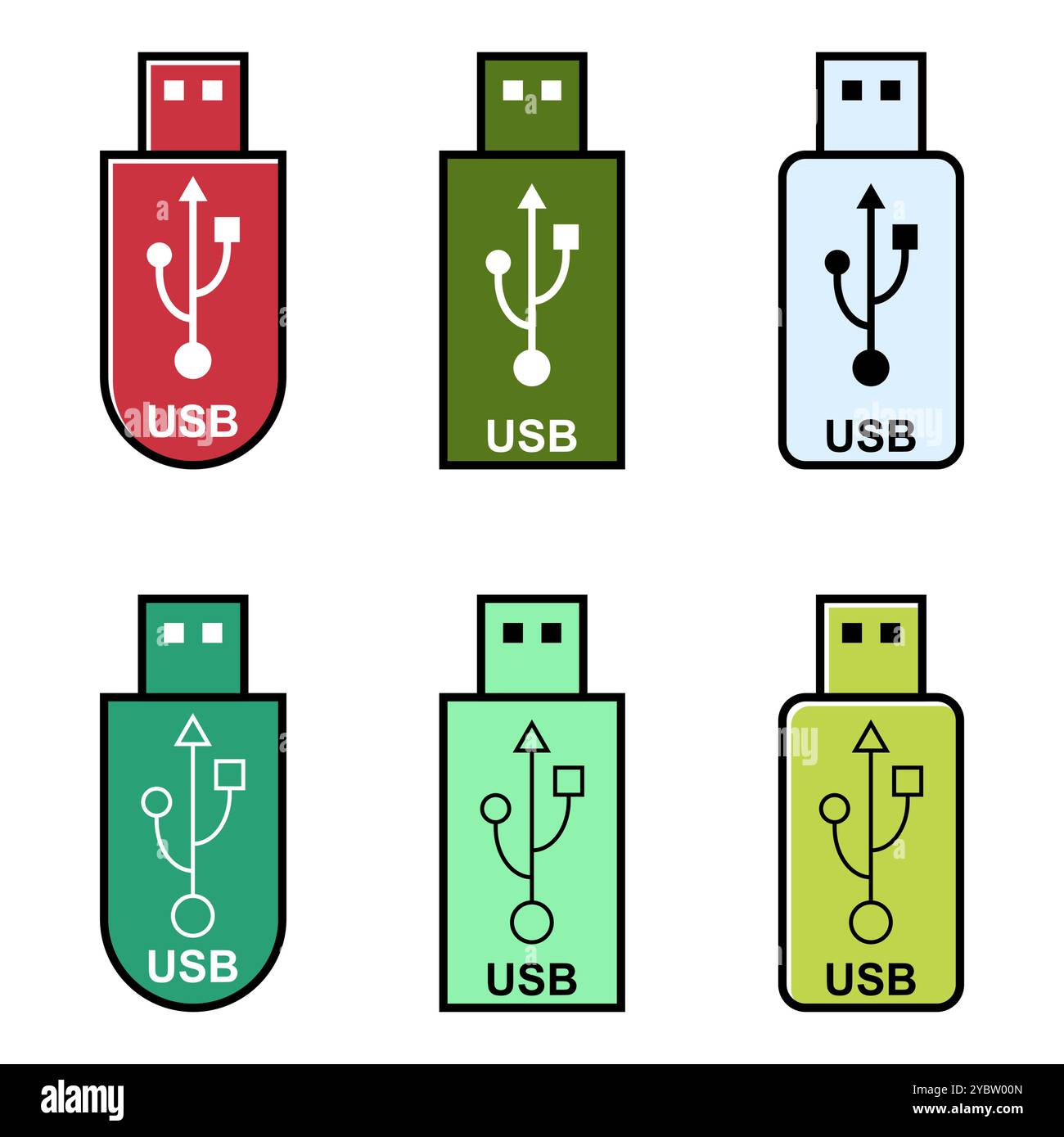 Set of USB icon technology, connect device sign, electronic portable ...