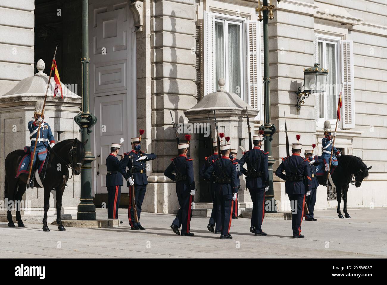 Madrid, Spain, July 2, 2021: Changing Guard in Royal Palace of Madrid ...