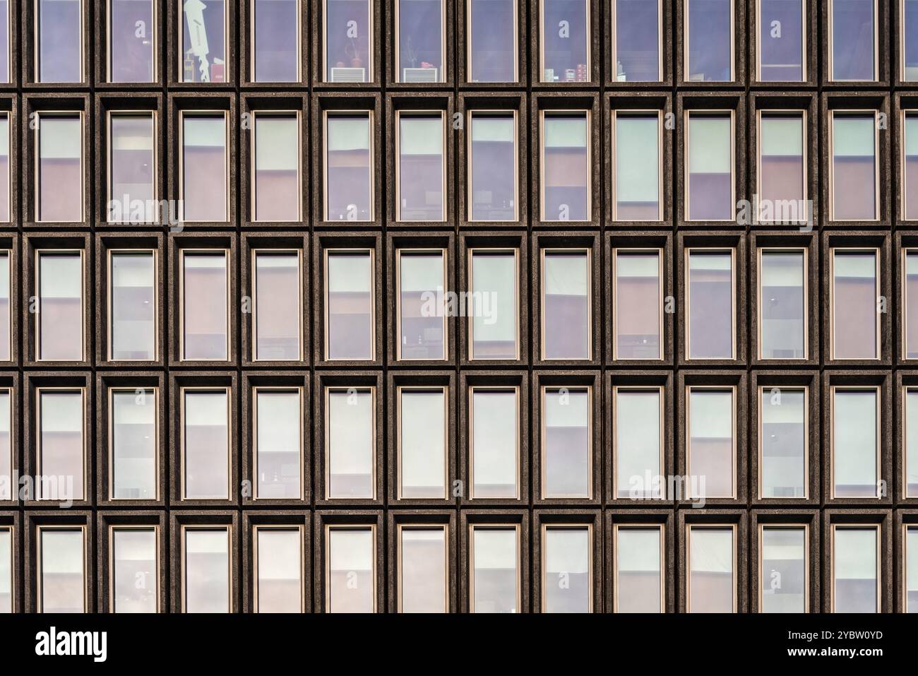 Abstract modern architecture facade. Frontal view of windows in facade ...