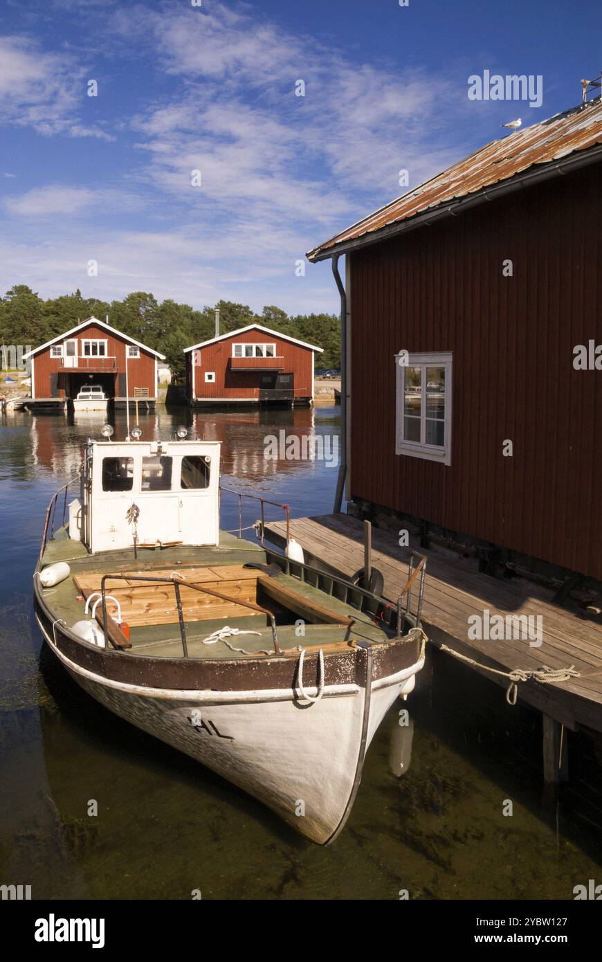 The Swedish fishing village Holick near Hudiksvall on the Baltic sea ...