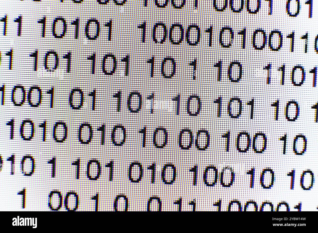 Binary code on a computer screen Stock Photo - Alamy