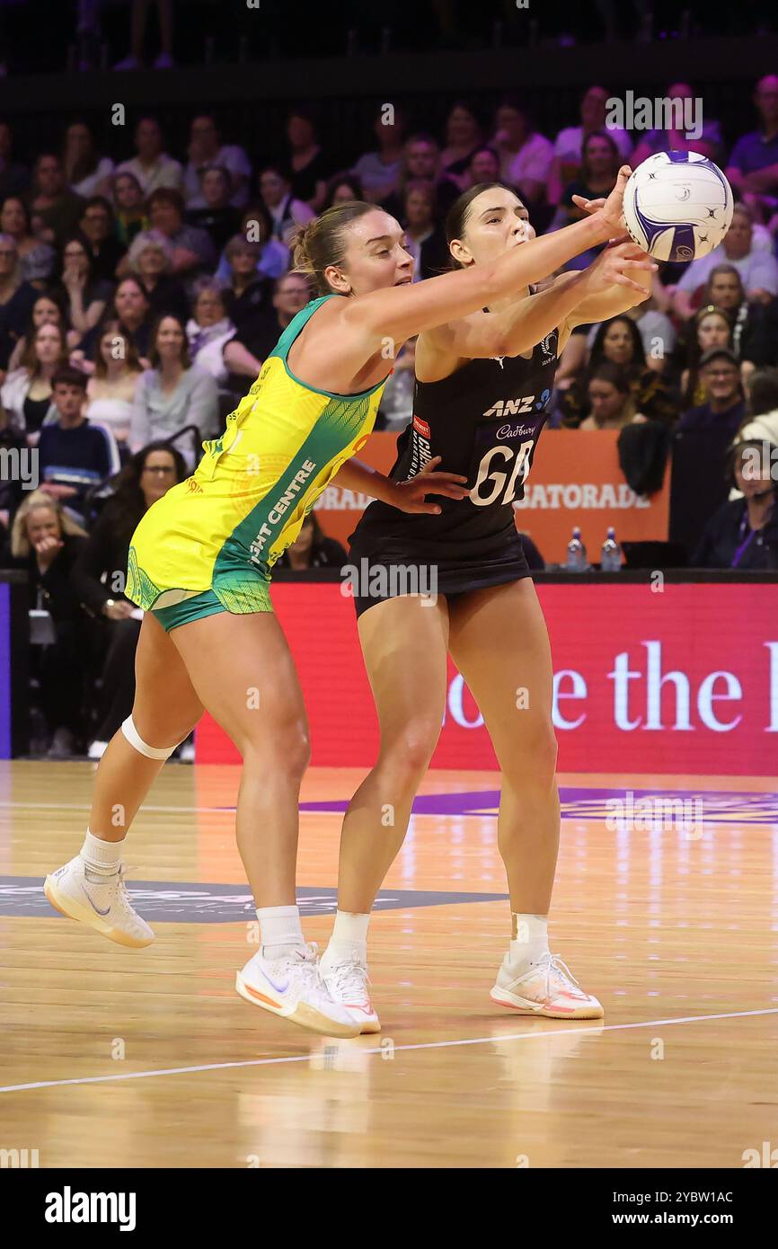 New Plymouth, New Zealand . 20th Oct, 2024. Silver Ferns Karin Burger ...