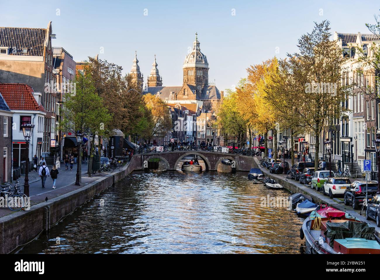 Amsterdam, Netherlands, May 5, 2022: View of canal in Red Light ...