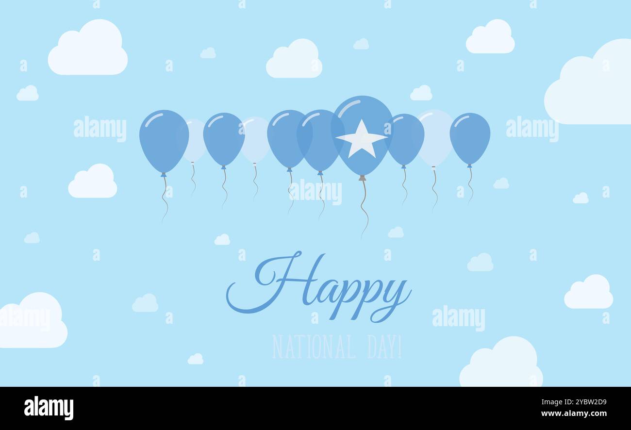 Somalia Independence Day Sparkling Patriotic Poster. Row of Balloons in ...