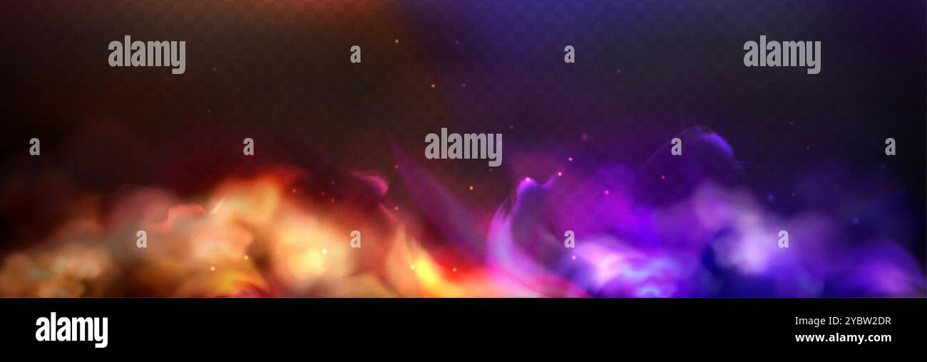 Ice and fire abstract smoke overlay effect on transparent background ...