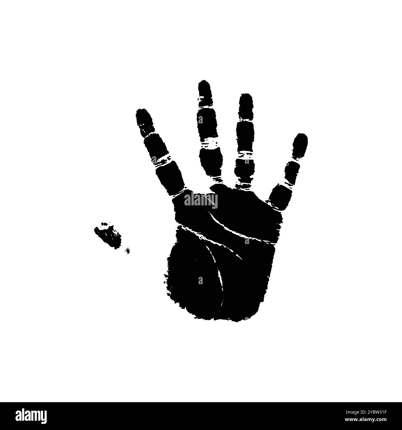 Grunge Hand Silhouette Realistic Elements With A Vintage Feel Stock ...