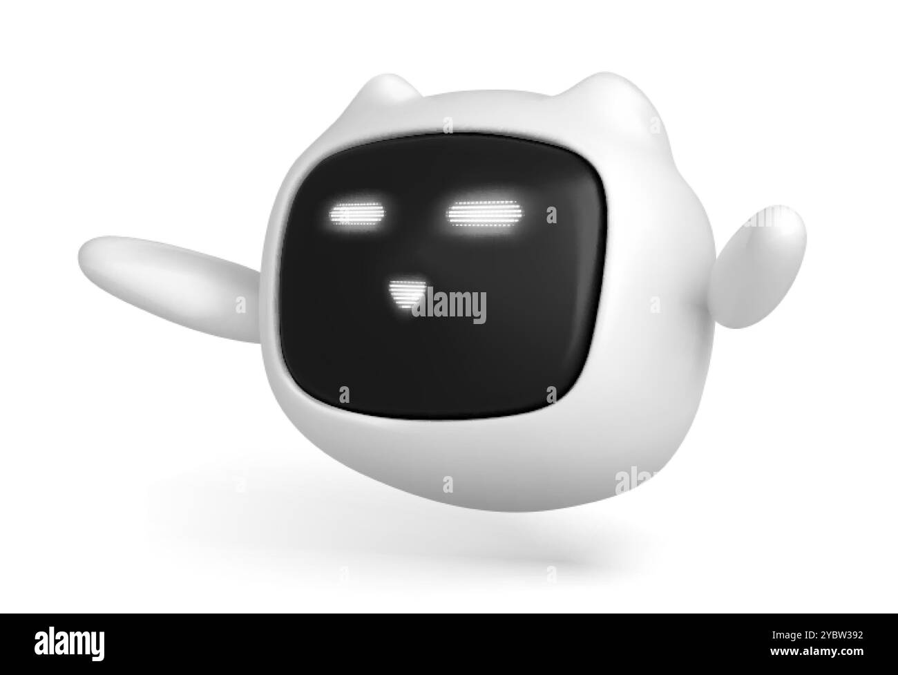 3d cute ai robot character. Welcome chatbot mascot vector icon ...