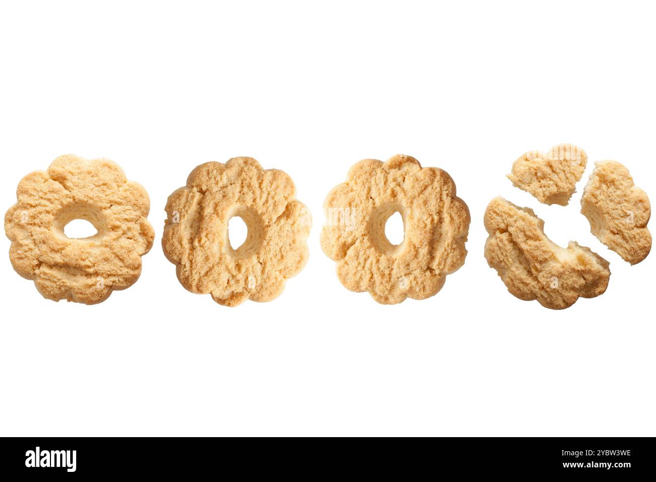 Single isolated broken biscuit in white background Stock Photo - Alamy