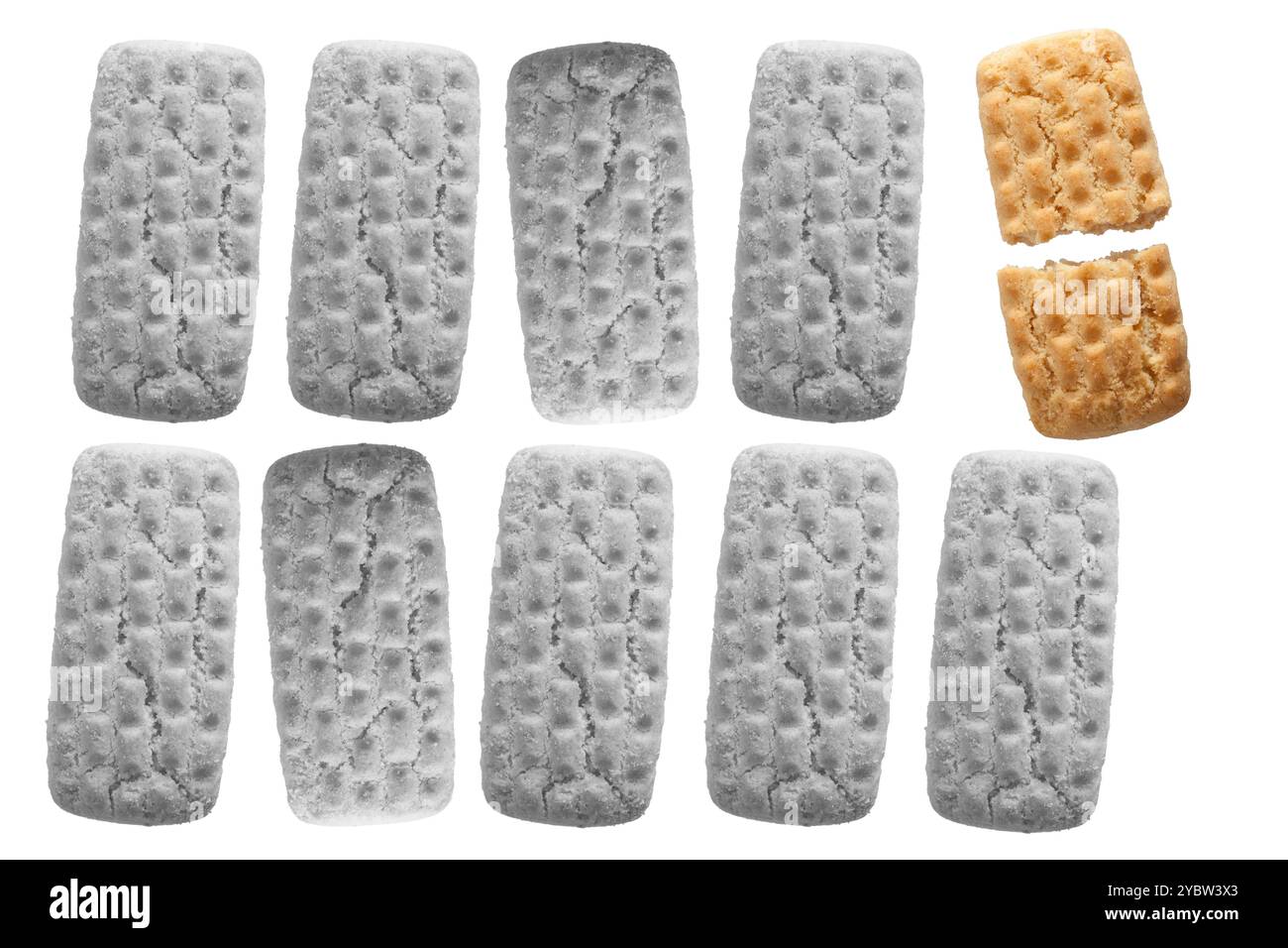 Single isolated broken biscuit in white background Stock Photo - Alamy
