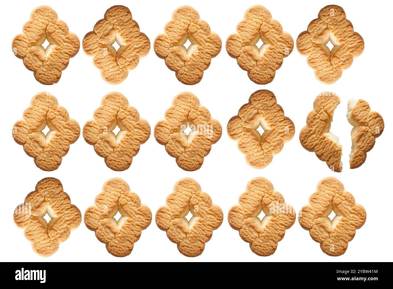 Single isolated broken biscuit in white background Stock Photo - Alamy