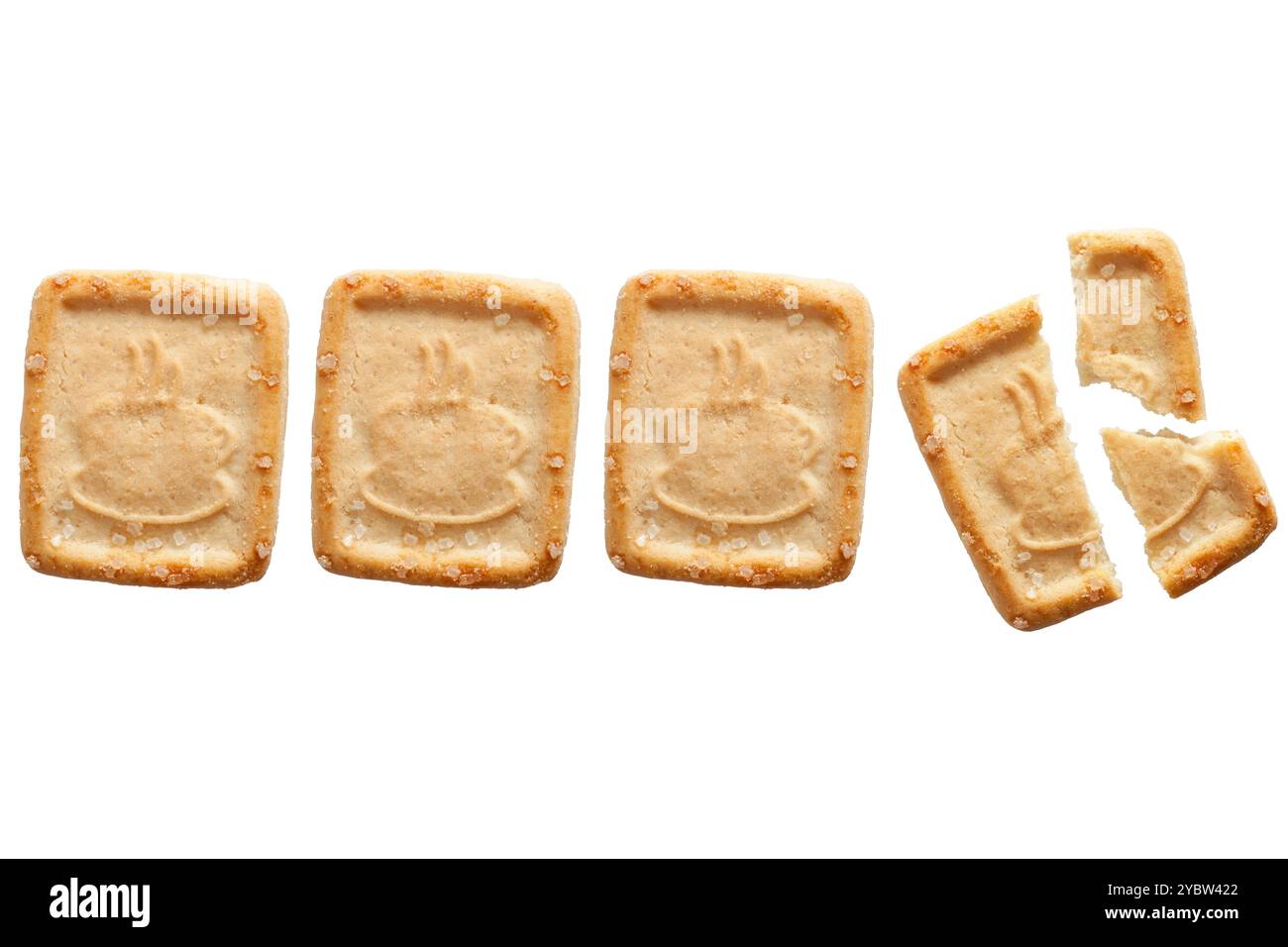 Single isolated broken biscuit in white background Stock Photo - Alamy
