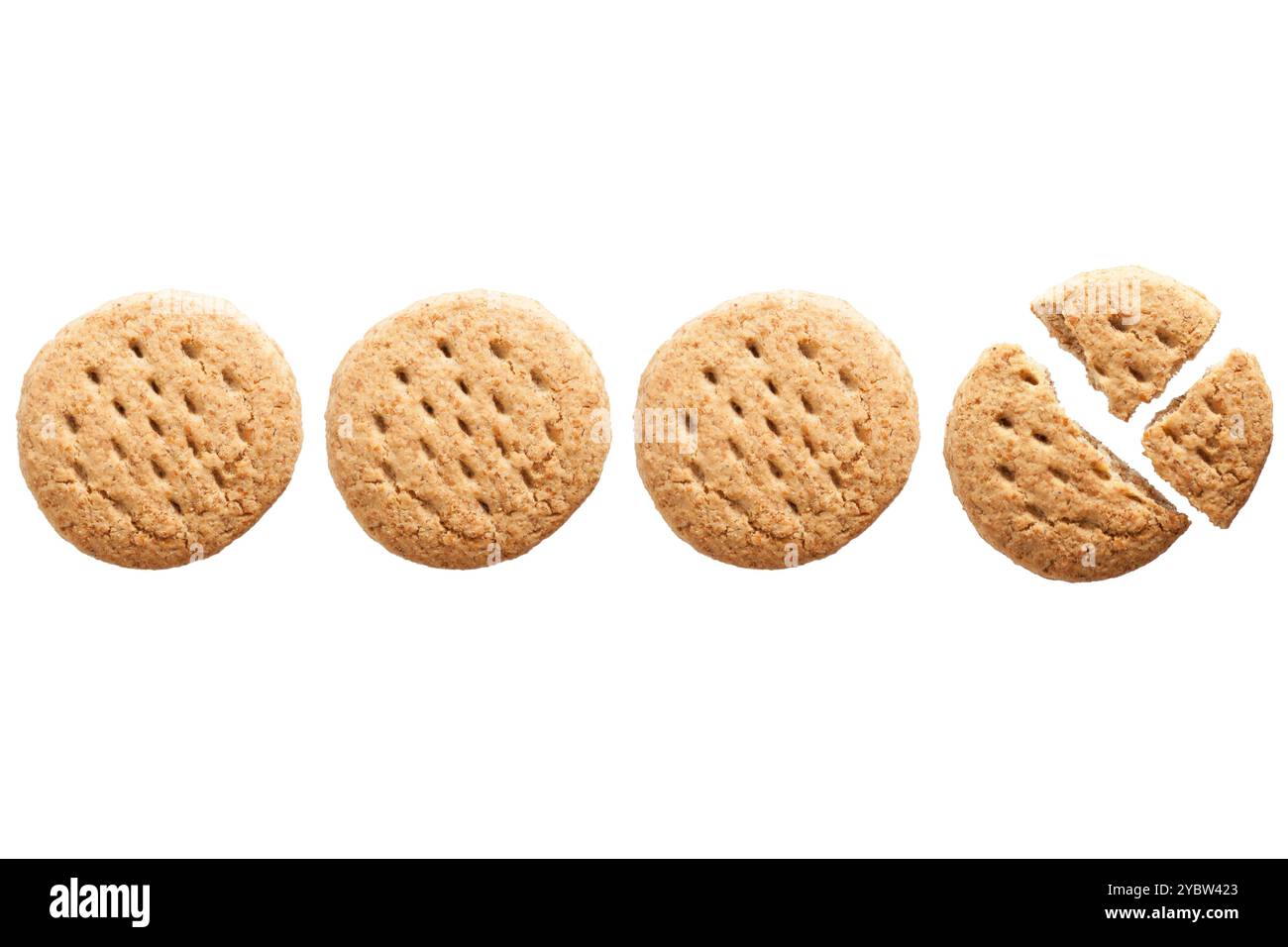 Single isolated broken biscuit in white background Stock Photo - Alamy