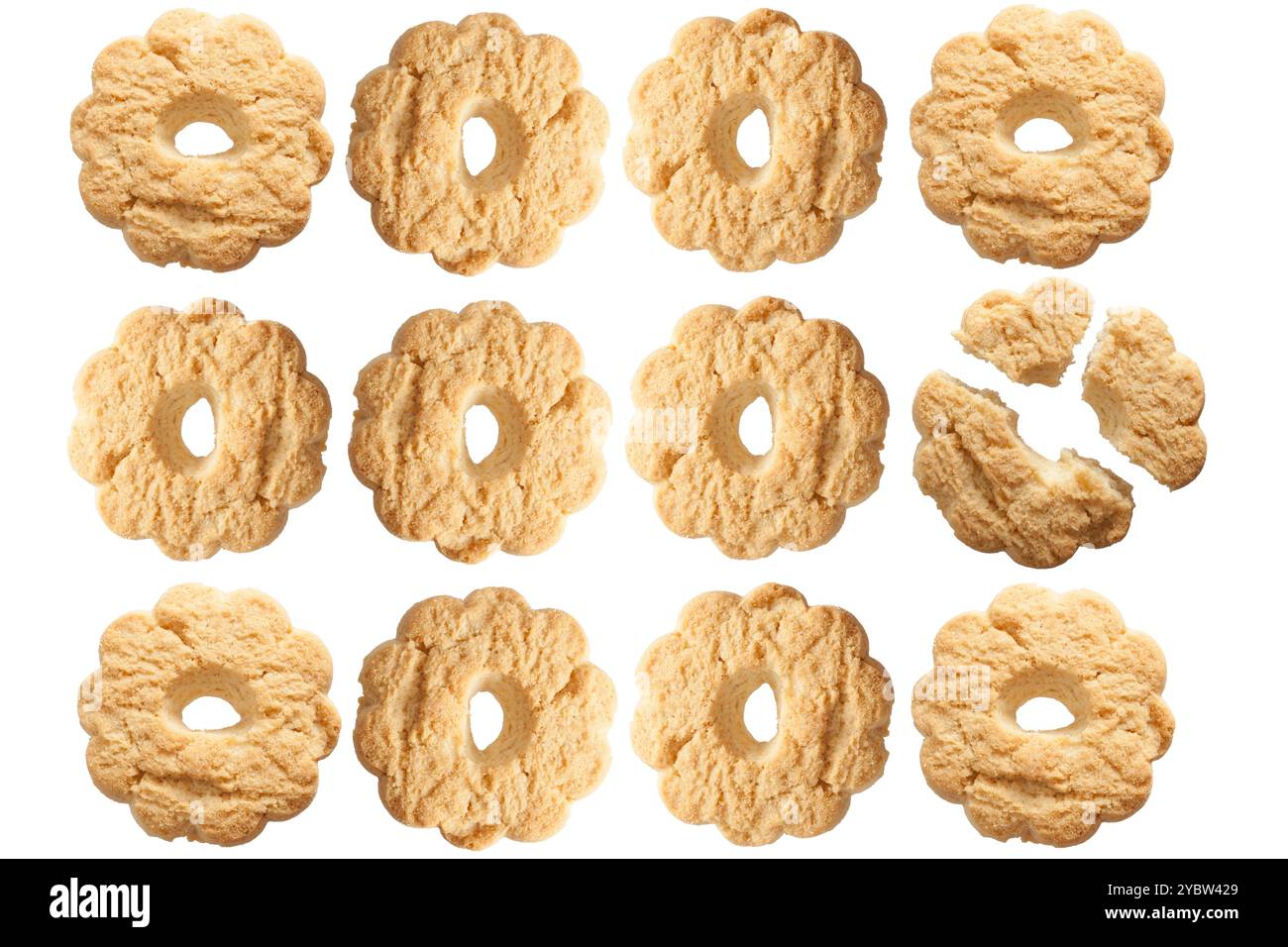 Single isolated broken biscuit in white background Stock Photo - Alamy