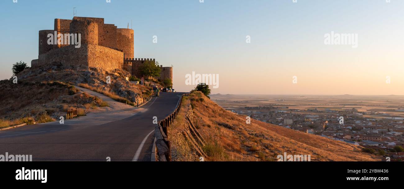 Sunrise at medieval Consuegra castle, Spain Stock Photo - Alamy