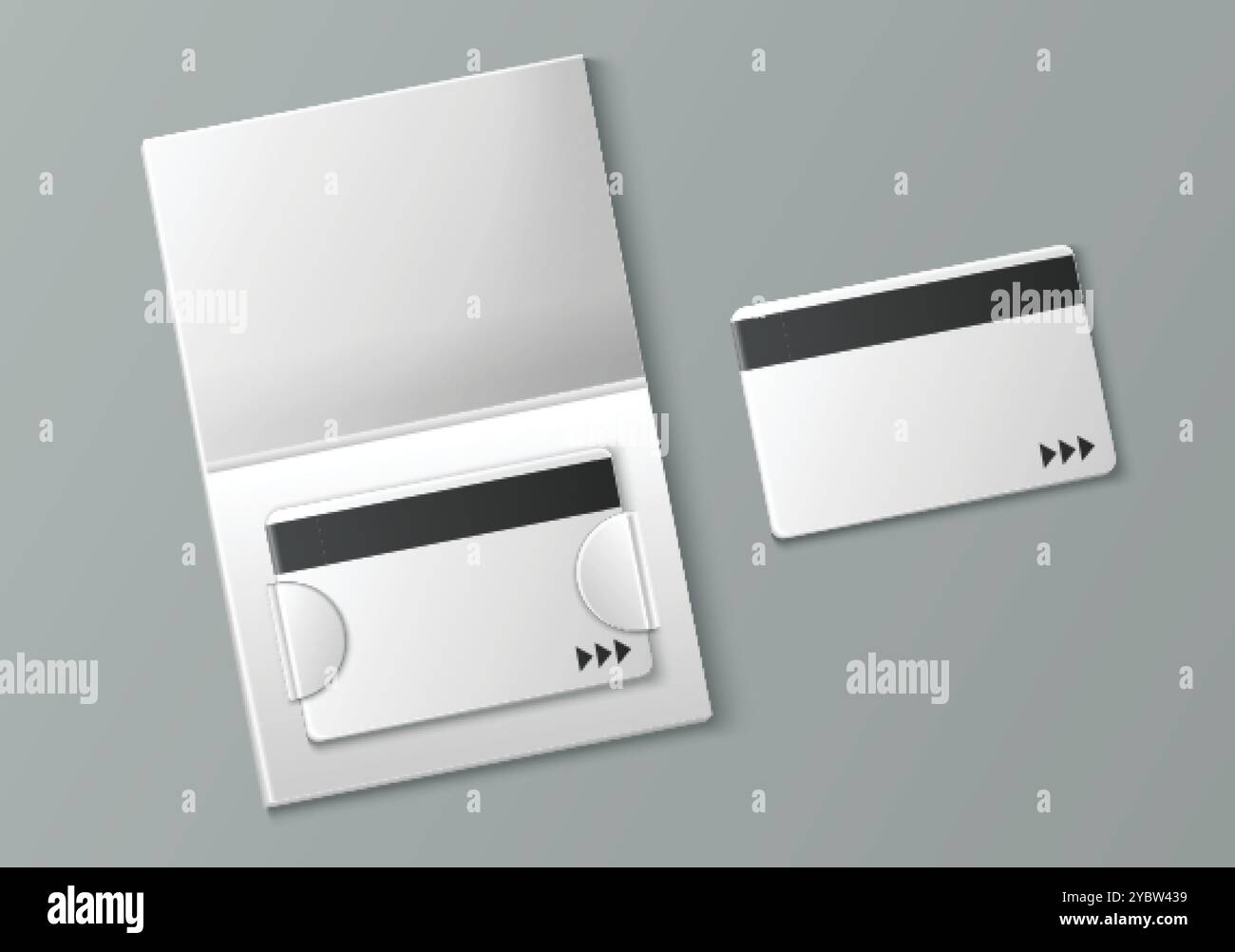 Key card with cover mockup. Realistic vector illustration of hotel and ...