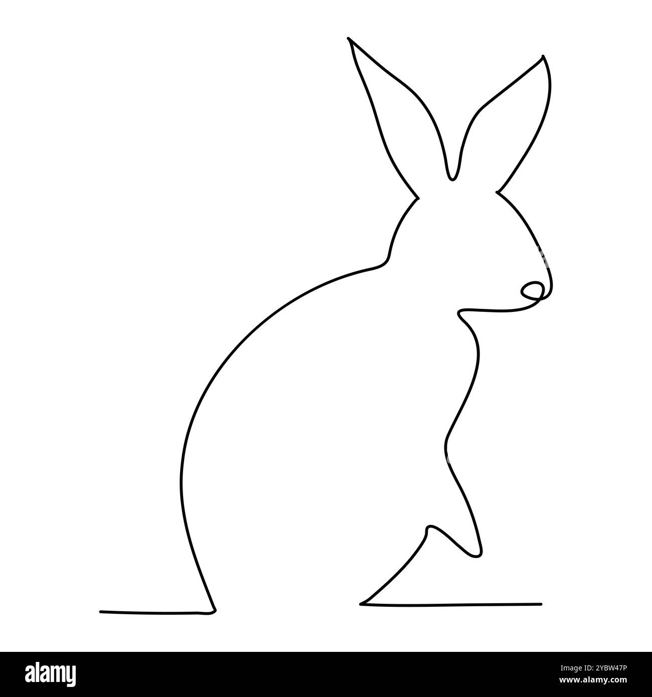Rabbit line art easy hi-res stock photography and images - Alamy