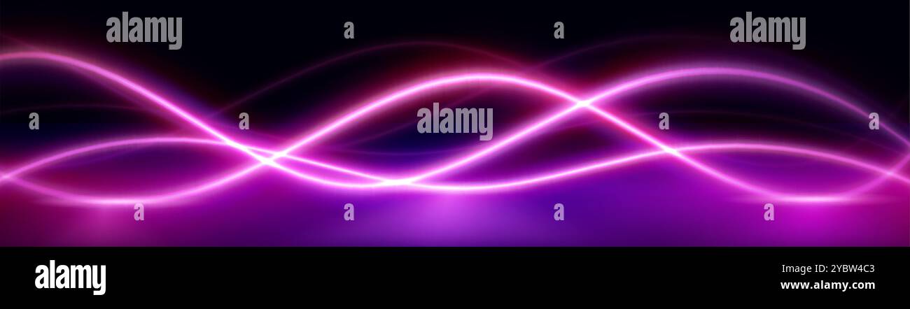 Pink neon light wave line abstract background. Dynamic curve swirl flow ...