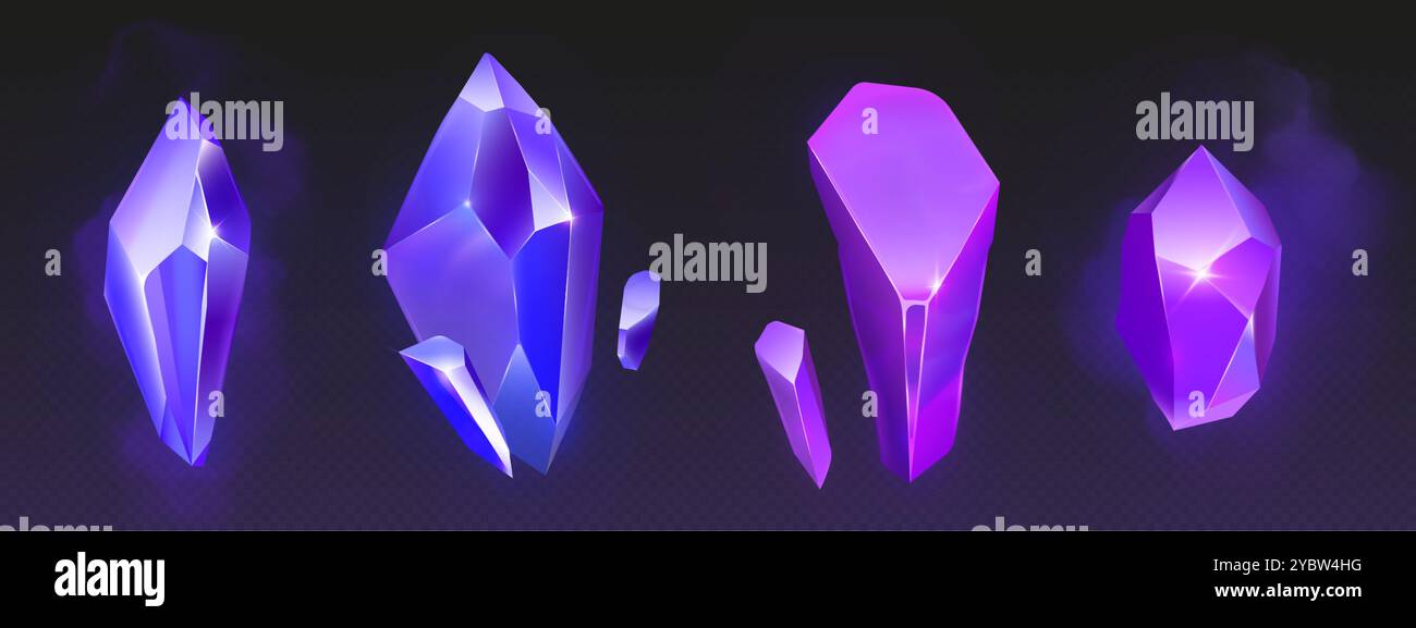 Precious gemstones set isolated on transparent background. Vector ...