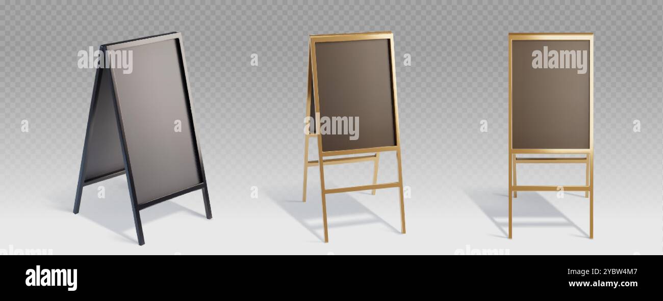 Pavement 3d signboard for cafe and restaurant menu. Different angles of ...