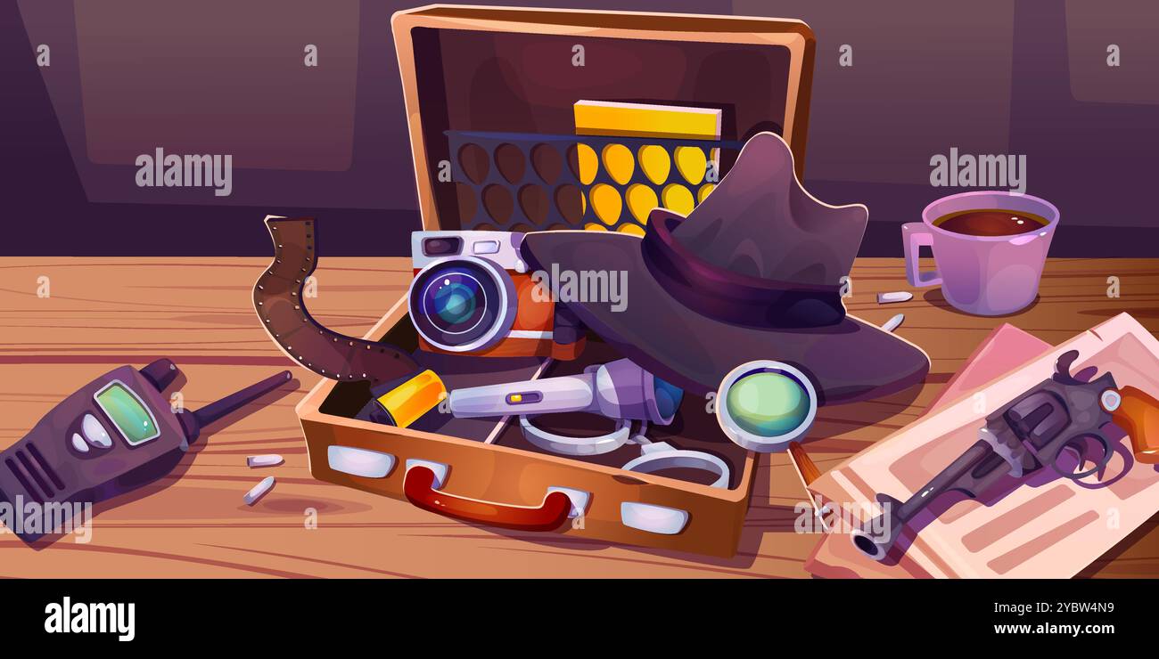 Cartoon detective tools hi-res stock photography and images - Alamy