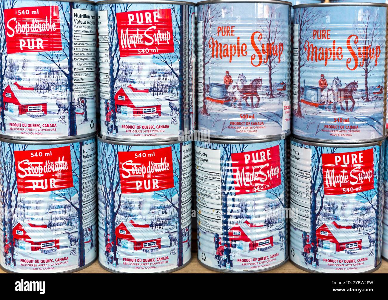 Montreal, Canada - 21 Aug 2014: Cans of Canadian Maple Syrup,, at a ...