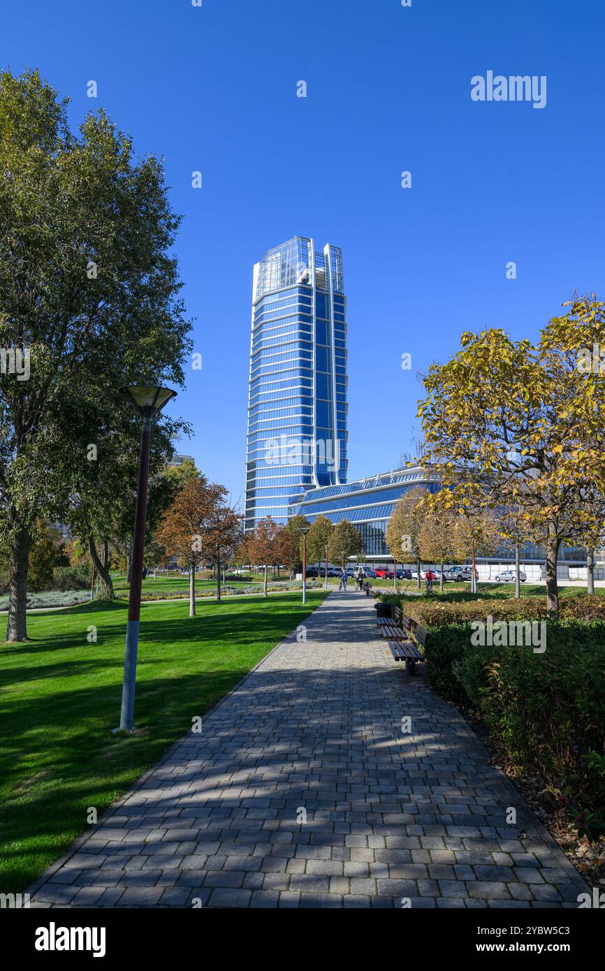 Mol Campus Tower at Kopaszi Dam in Budapest, Hungary Stock Photo - Alamy