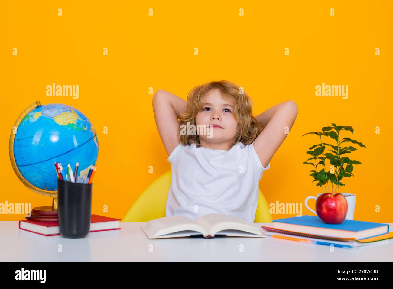 School kids. Child from elementary school. Pupil go study. Clever ...