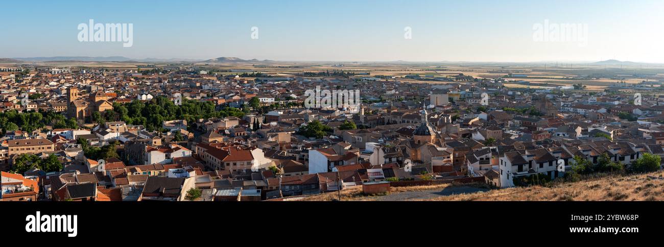Aerial view of consuegra in the la mancha district hi-res stock ...