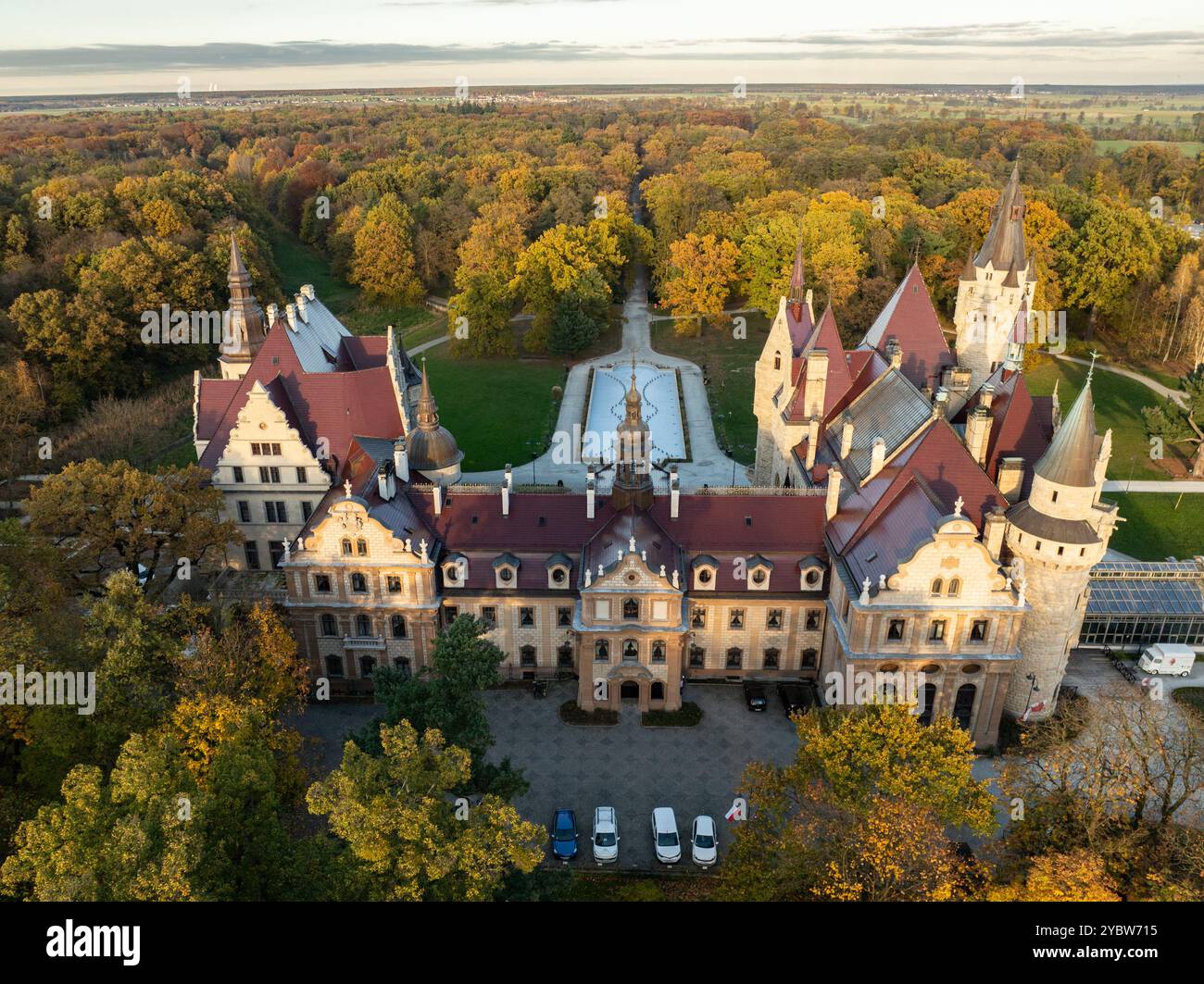 Aerial Drone Footage of Moszna Castle, Poland Stunning Views of the ...