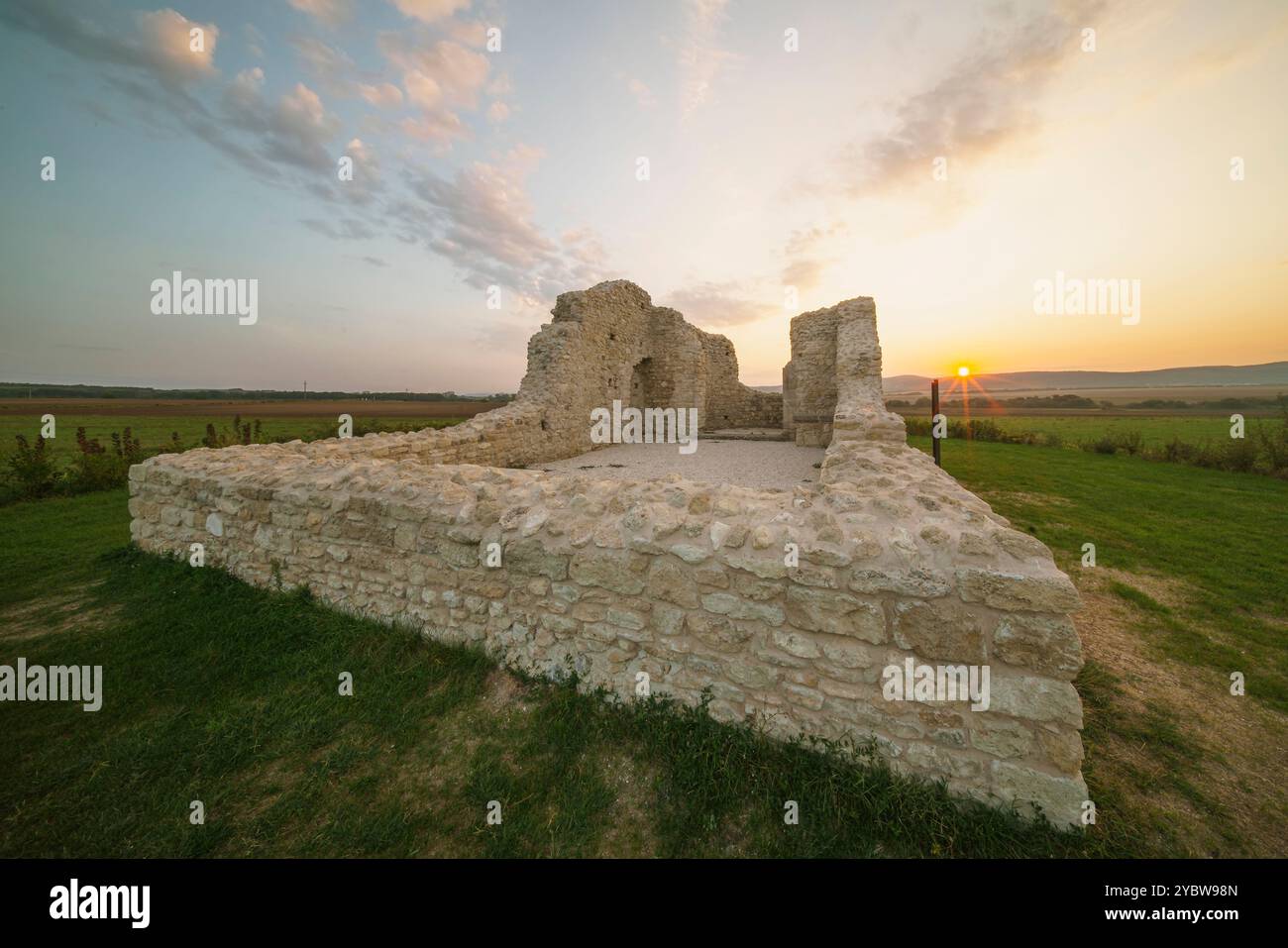 Ruins of an ancient medieval church from the Árpád era in Tök, Hungary ...