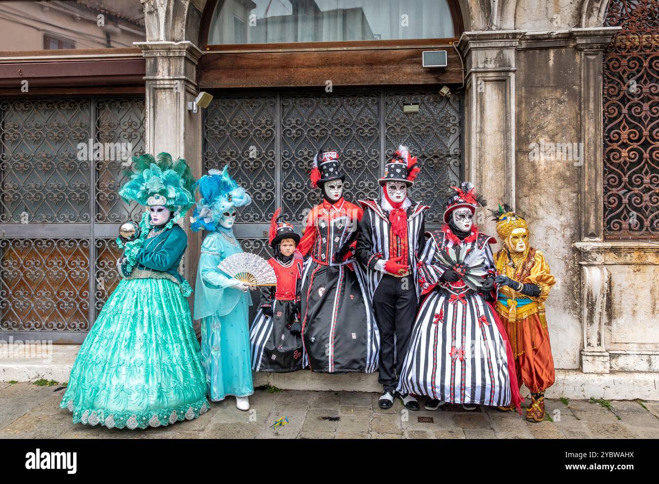 Venice, Italy - February 7, 2024: Pretty costumes worn by people during ...