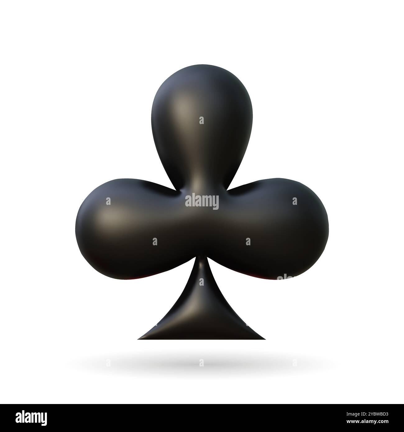 Club suit playing card 3d. Vector illustration. Poker playing card ...