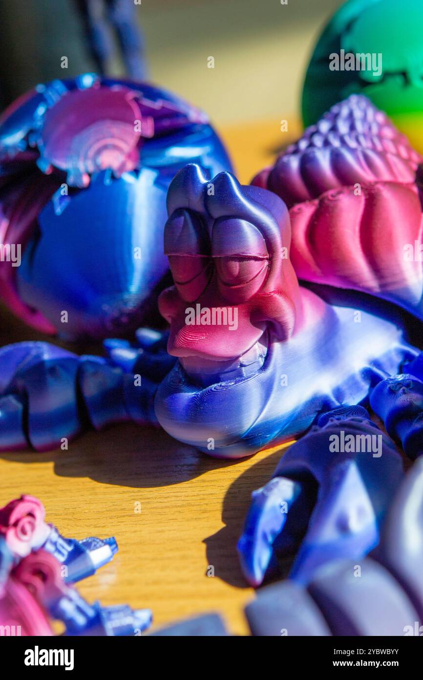 Beautiful creative multi-colored object printed on a 3D printer from ...