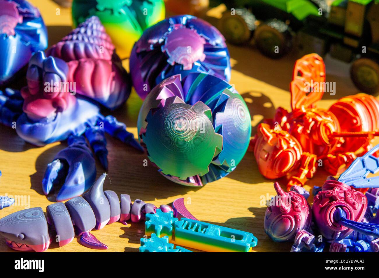 Beautiful creative multi-colored object printed on a 3D printer from ...