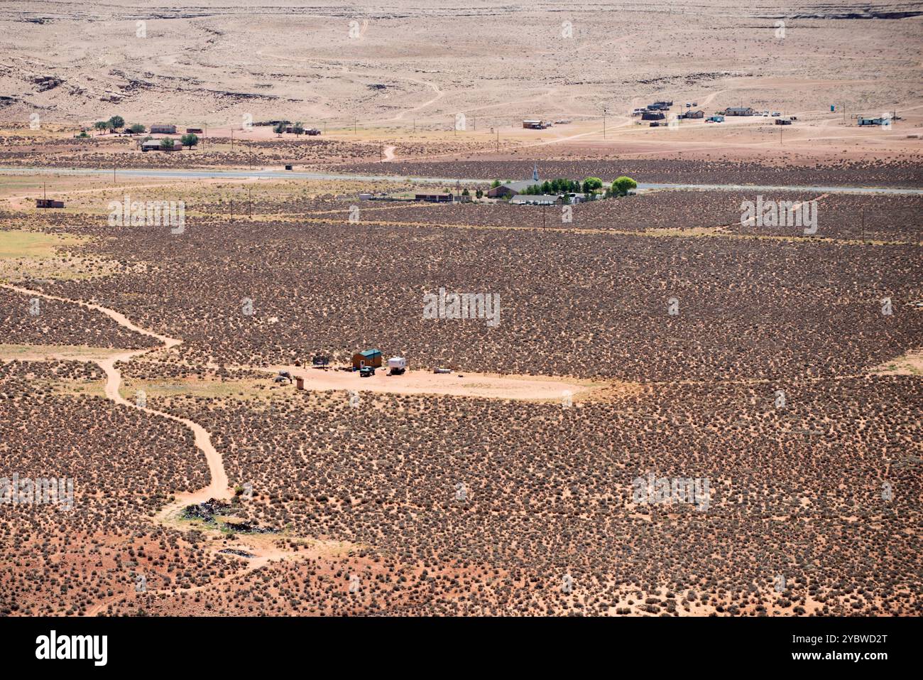 Native American life on a reservation in Arizona. Village in desert ...