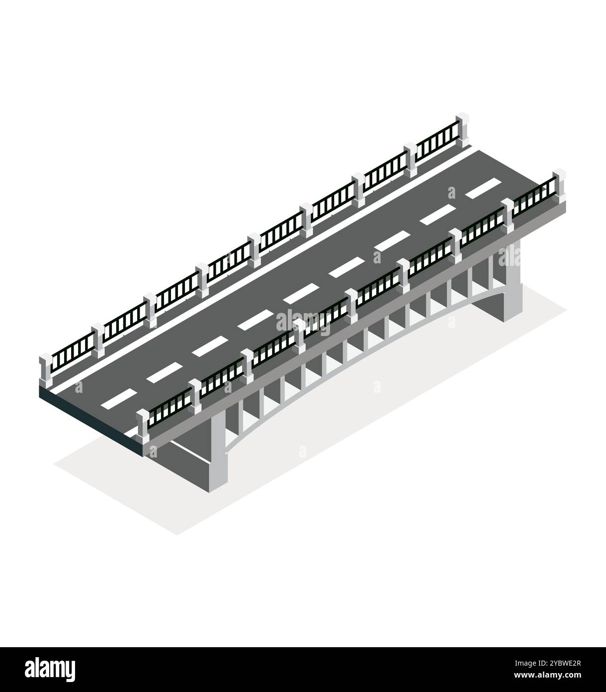Isometric bridge. Vector illustration. Road icon. Urban infrastructure. Highway bridge Stock ...