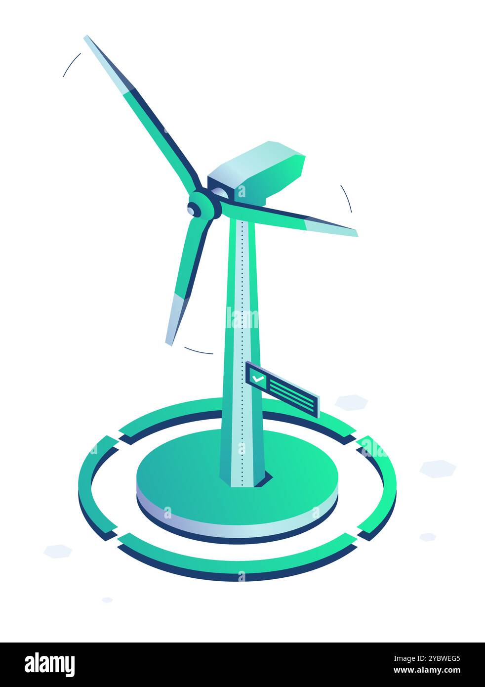 Isometric Wind Power Plant Isolated on White Background. Vector ...