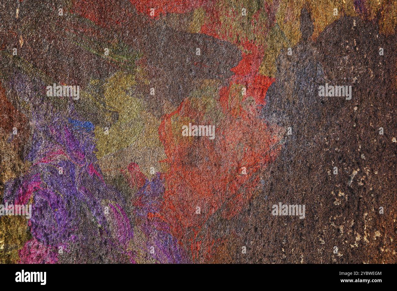 Dirty color paint on a metal surface. Banner of the grunge color paint ...