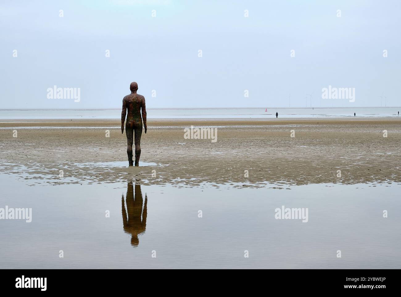 Gormleys sculptures influenced by weather and tides hi-res stock ...