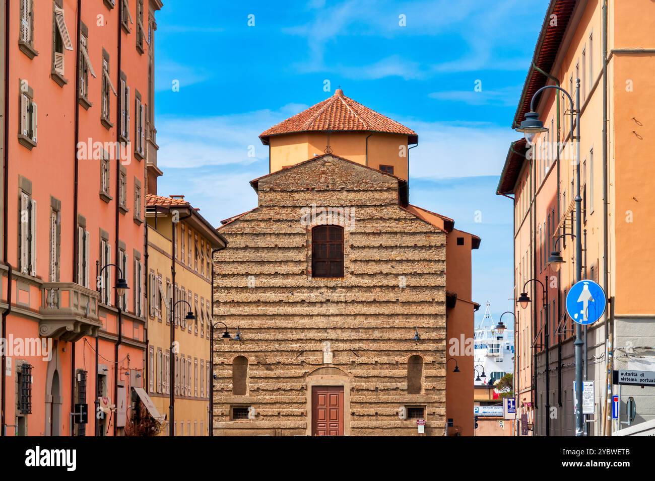 Baroque facade of Chiesa di San Ferdinando in Livorno, Italy, built in ...